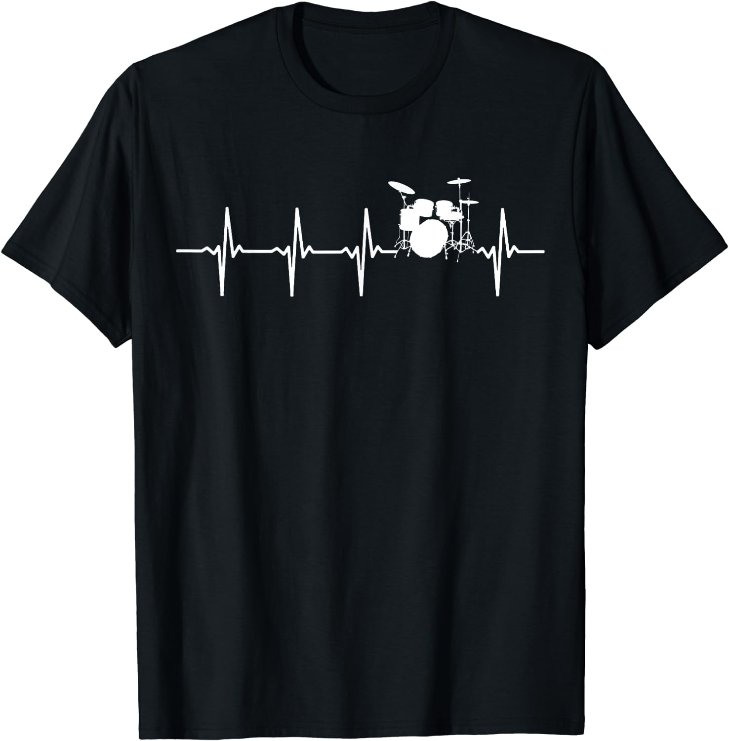 Drums Heartbeat T-Shirt for Drummers & percussionists Black Large ...