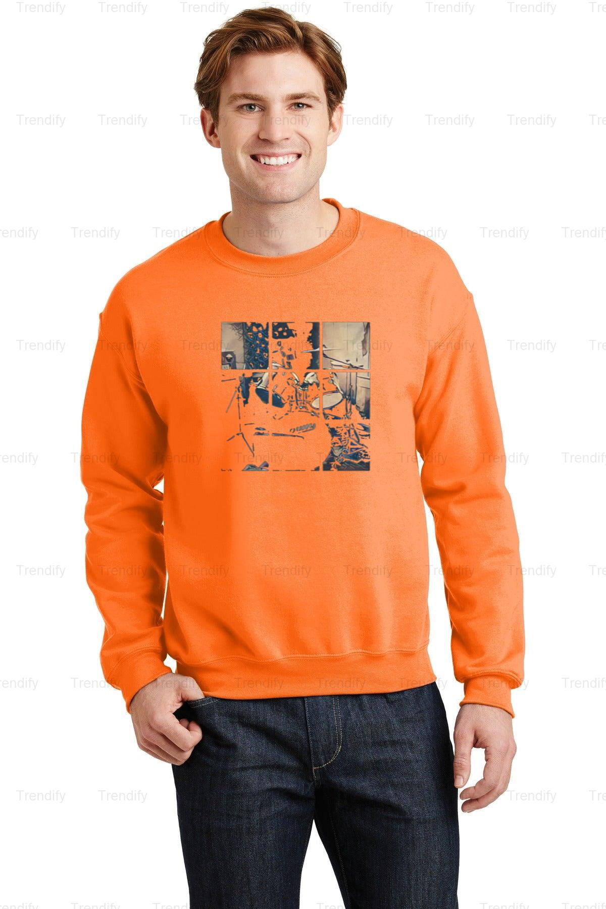 Drums Minimalist Music Percussion Aesthetic Graphic Unisex Sweatshirt ...