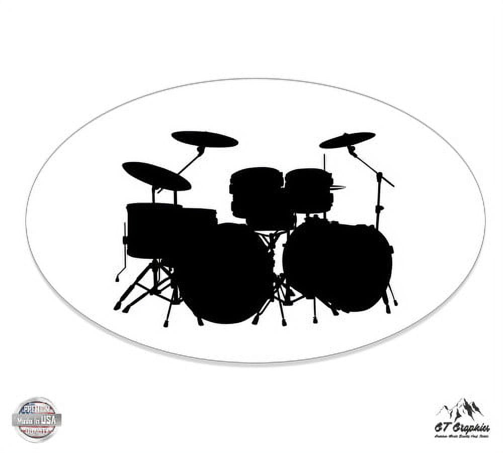 Drums Oval - 5" Vinyl Sticker - For Car Laptop I-Pad - Waterproof Decal ...