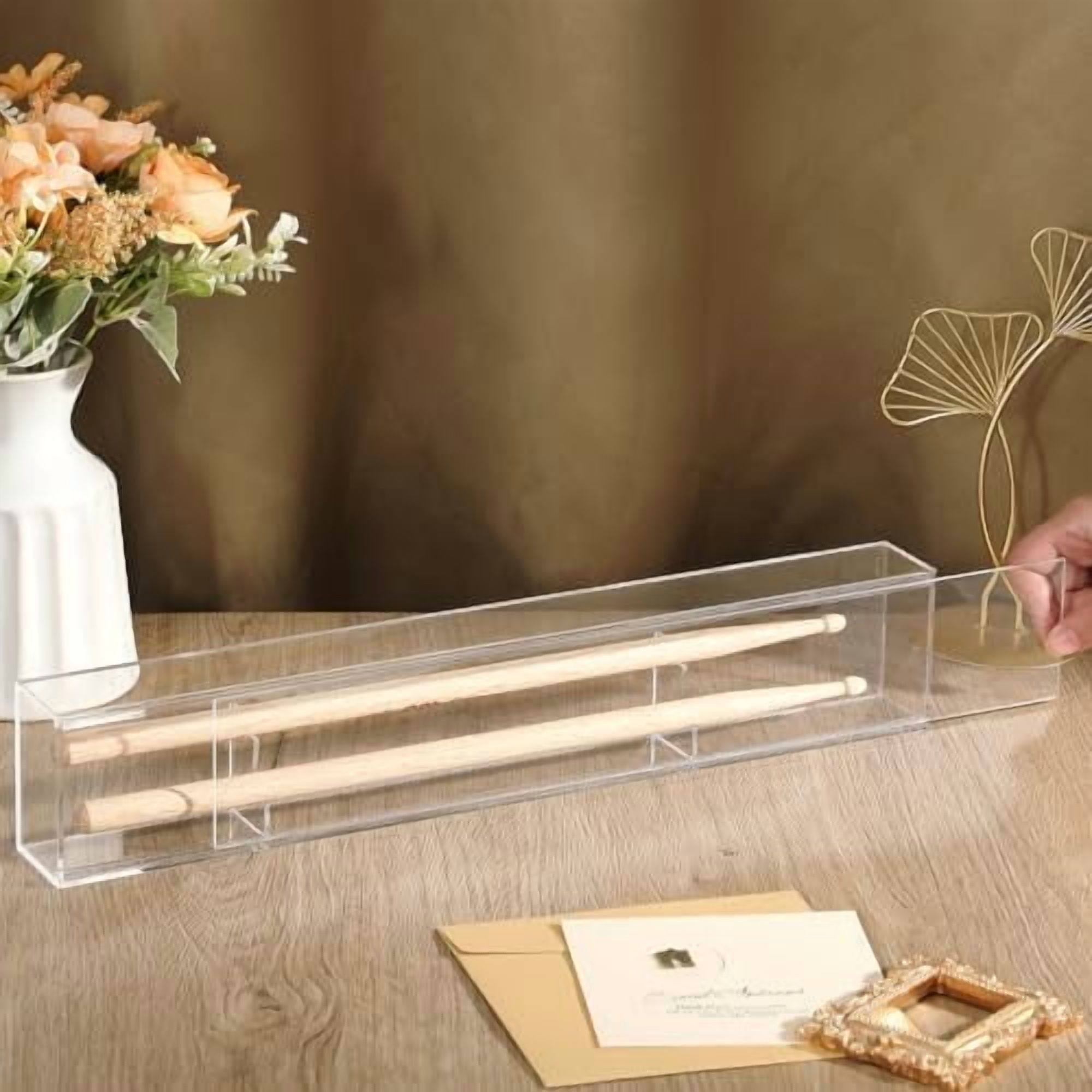 Drumstick Display Case 18 x 2 x 3.5'' Double Drum Stick Holder Display ...