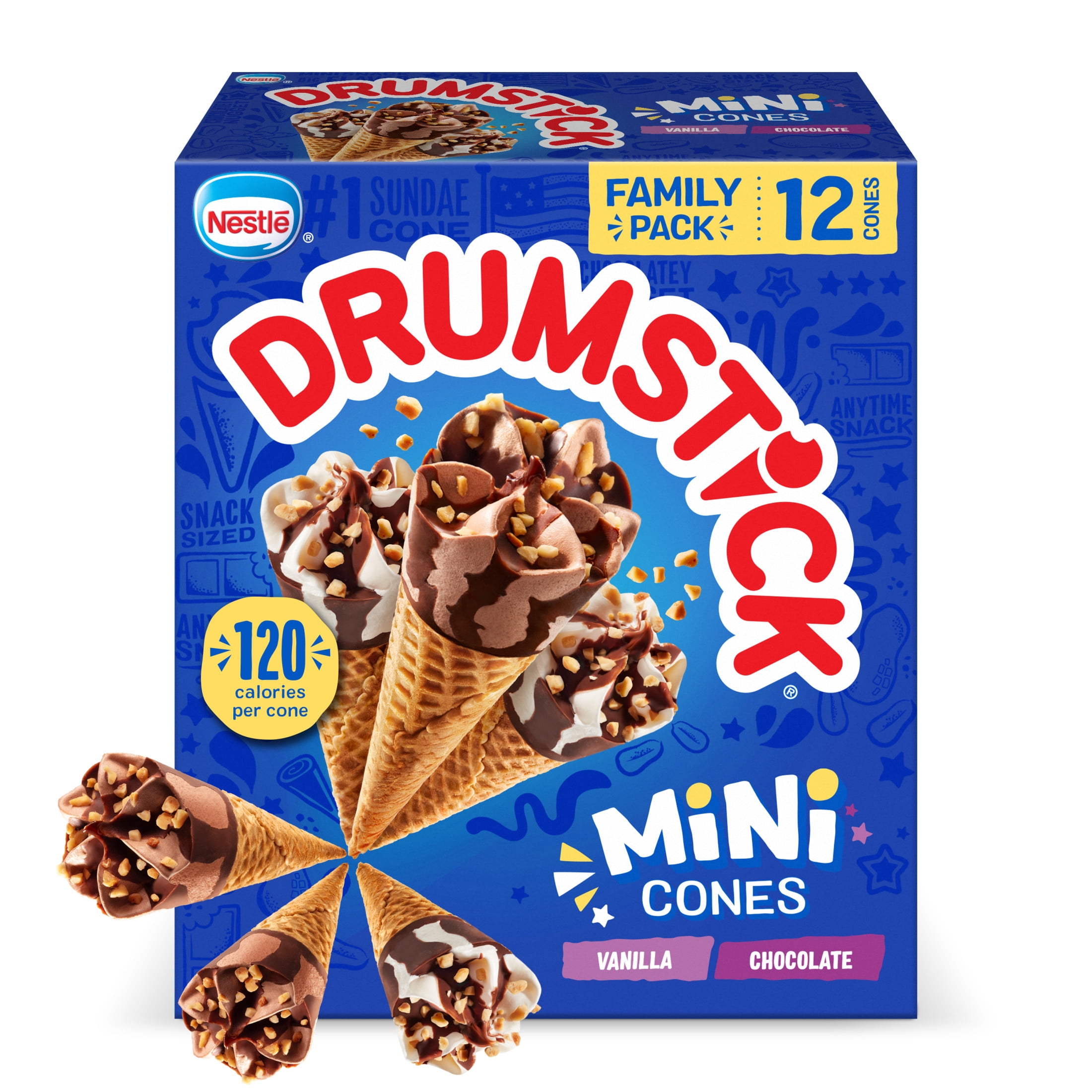 Drumstick Lil' Drums Vanilla or Chocolate Sundae Cones, Kosher, 12 ...