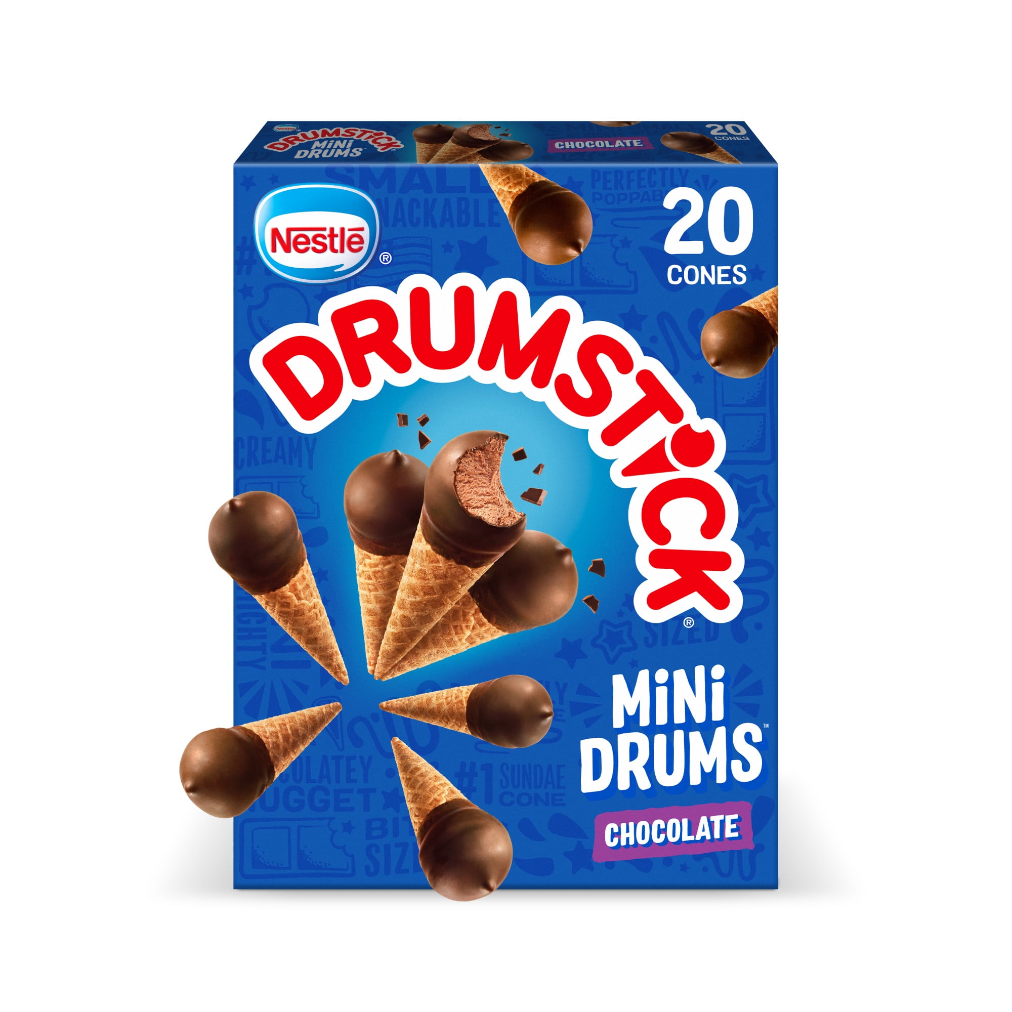 Drumstick Mini Drums Chocolate Sundae Cones, Kosher, 20 Count - Walmart.com