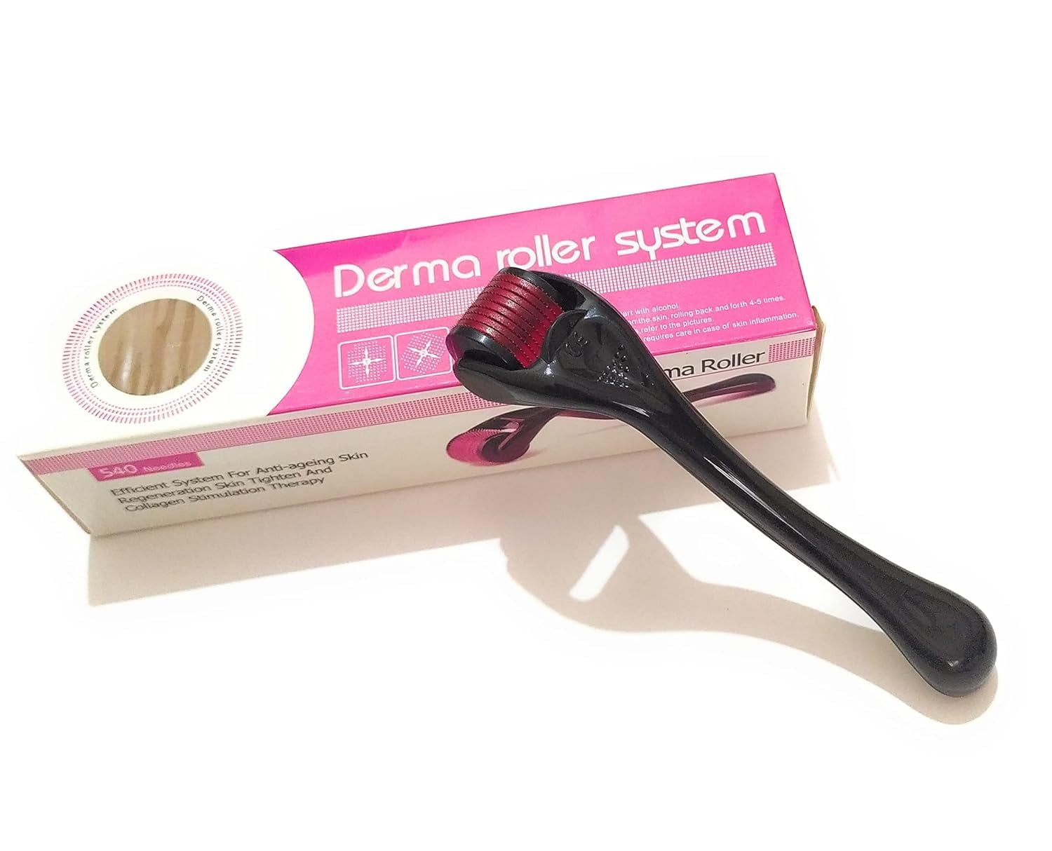 Drumstone Derma Roller with 540 Titanium Needles Disinfectant Boosts ...