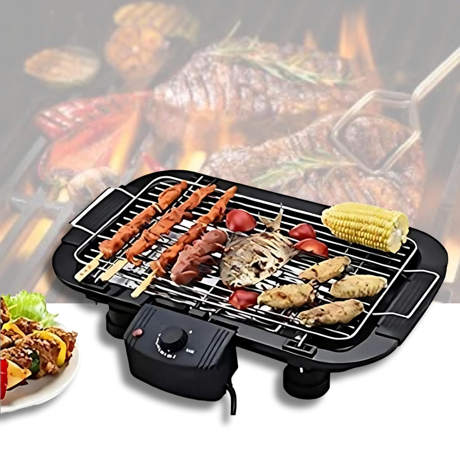 Drumstone Electric Smokeless Barbeque Grill Portable IndoorOutdoor ...
