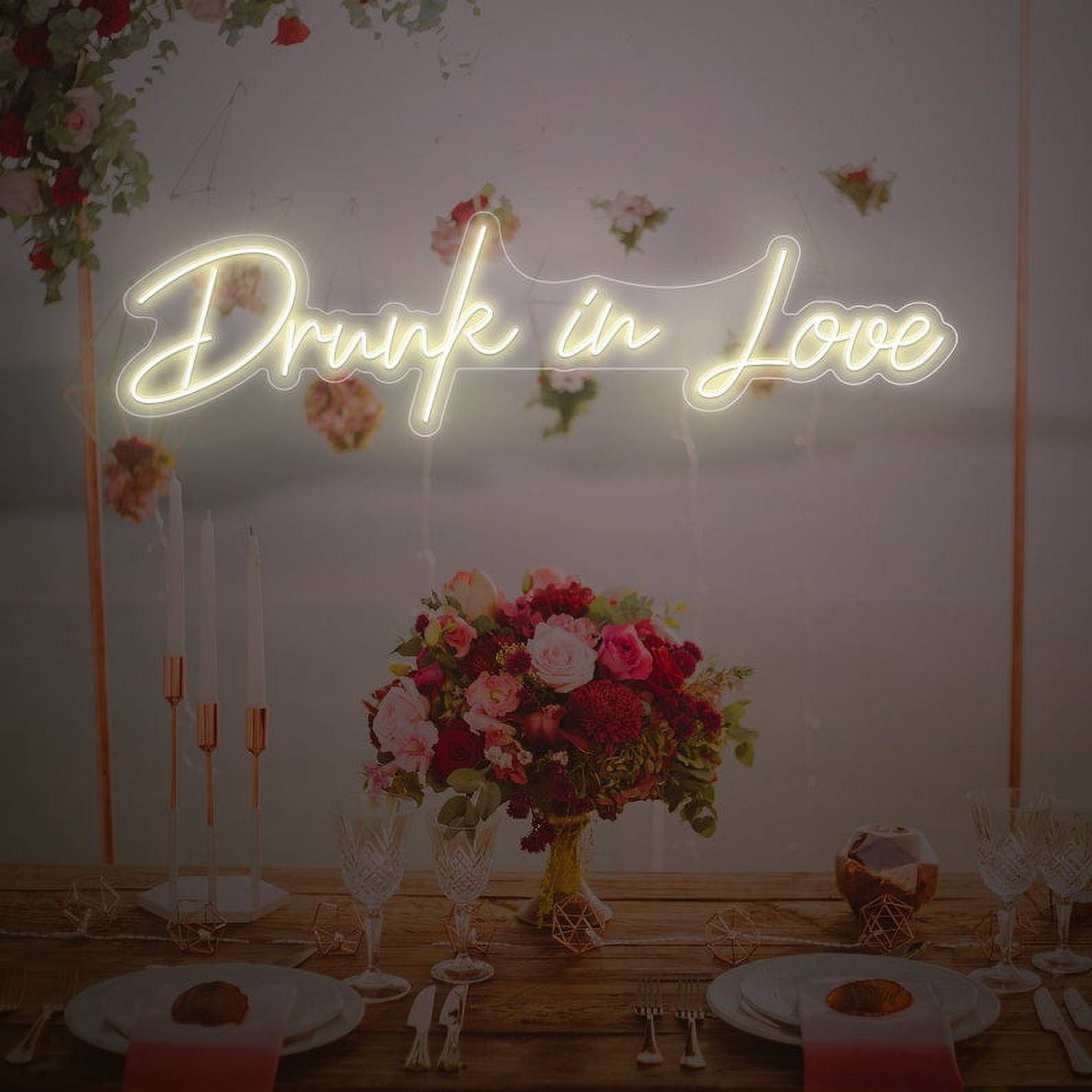 Drunk In Love Neon Sign Neon Wedding Sign Wall Decor Wedding Neon sign ...