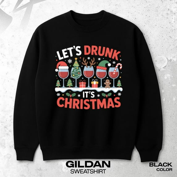 Drunk Its Christmas Group Father Reindeer Elf Funny Holiday Party ...