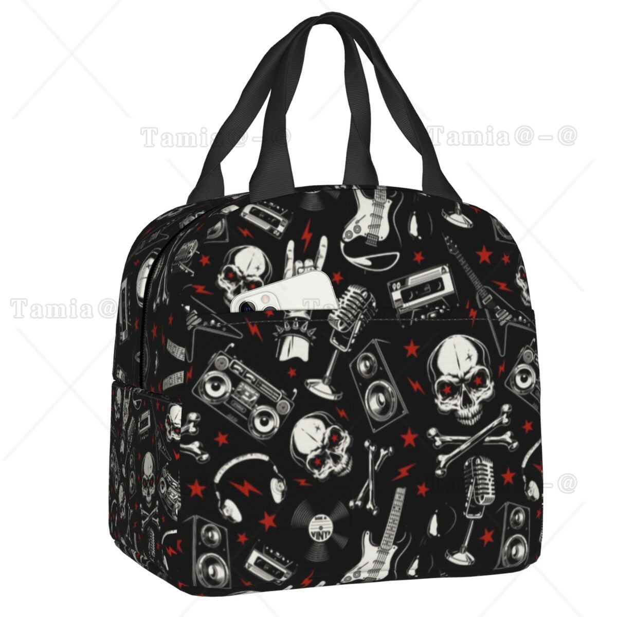 Drunk On Music Notes Insulated Lunch Bag for Women Waterproof Musician ...