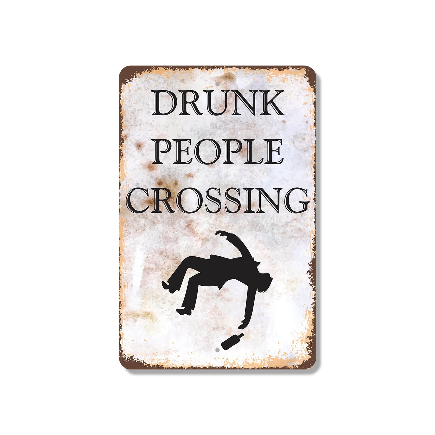 Drunk People Crossing (2 Pack) 8 Inch x 12 Inch Novelty Plastic Sign ...