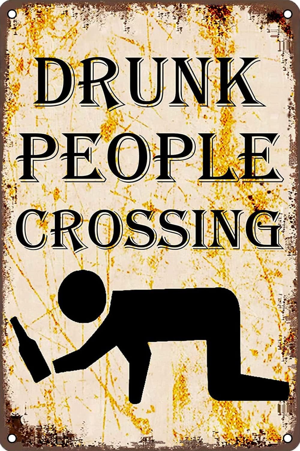Drunk People Crossing Metal Tin Signs-Metal Tin Signs Exquisite Wall ...
