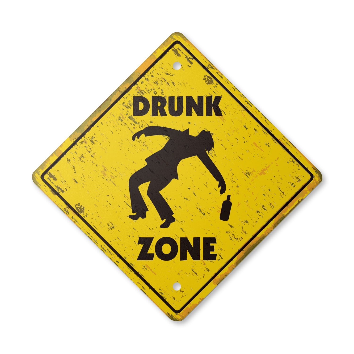 Drunk Vintage Crossing Sign Zone Xing | Indoor/Outdoor Plastic | 17 ...