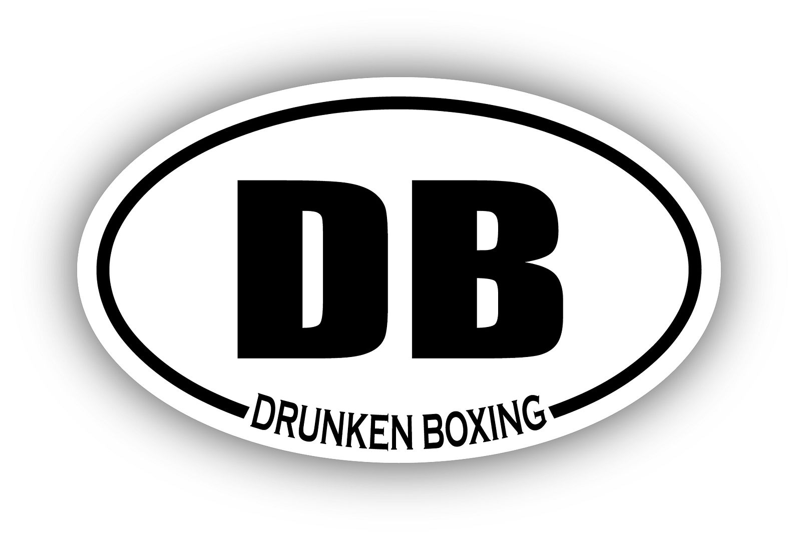 Drunken Boxing DB Oval Bumper Sticker 3M Vinyl Decal 3 in x 5 in ...