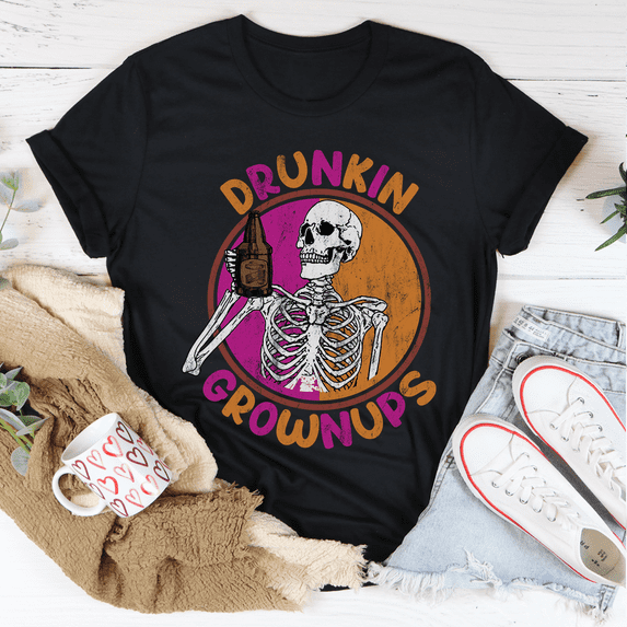 Drunkin Grownups Tee Peachy Sunday T-Shirt - Walmart.com