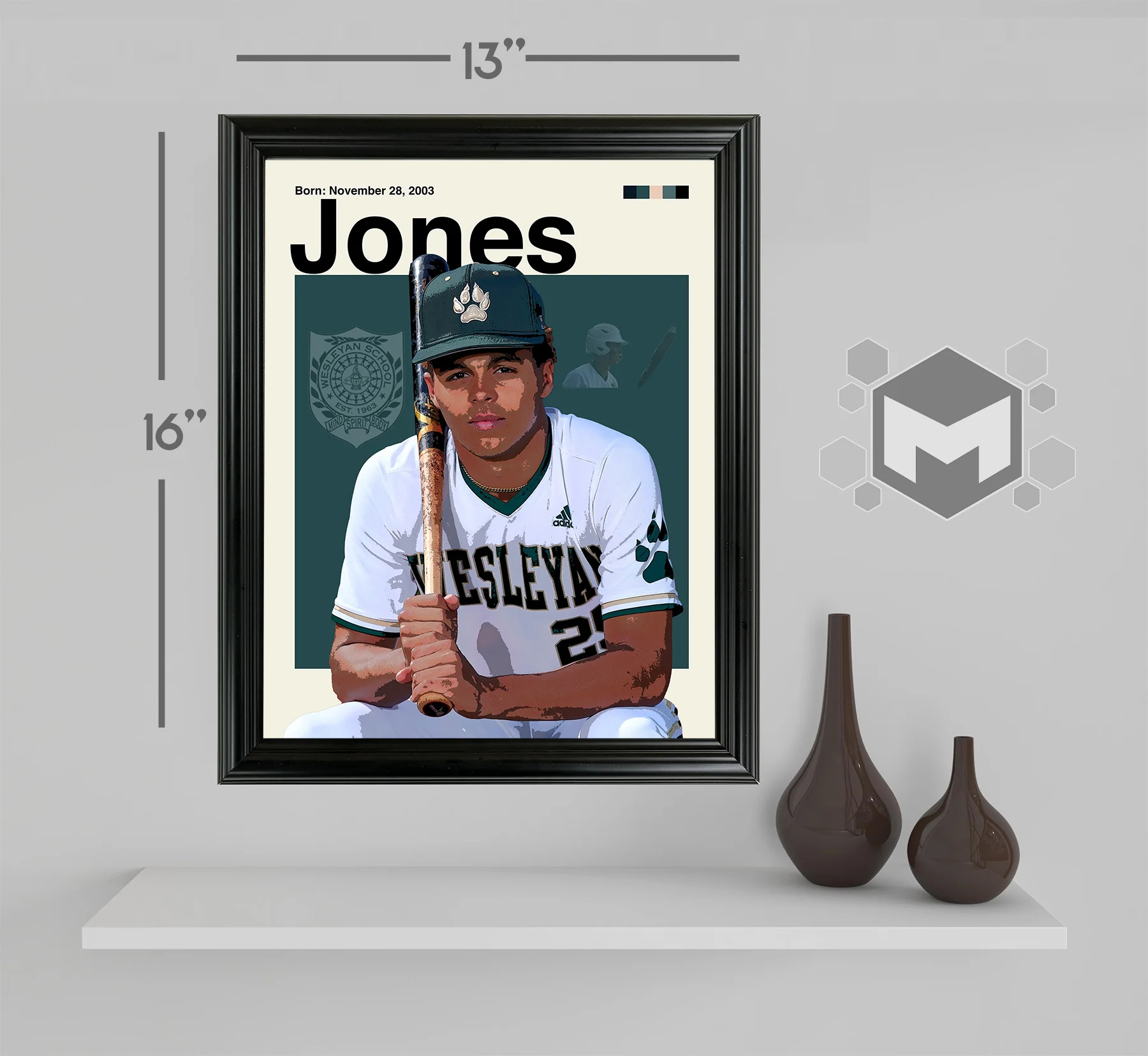 Druw Jones Framed Sports Art Photo by Thomas Maxwell - Walmart.com