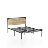 Castle Place Full Size Metal Platform Bed Frame, Modern Geometric Slat ...