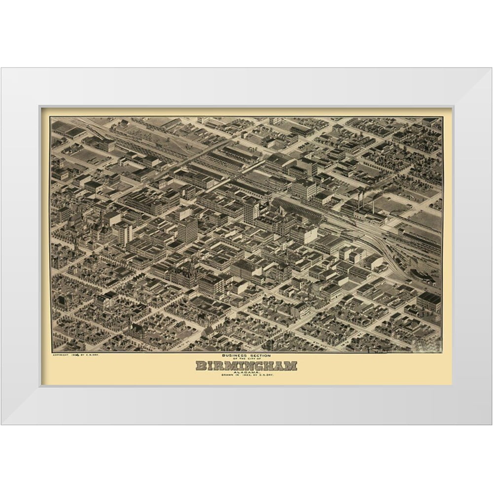 Dry 24x18 White Modern Wood Framed Museum Art Print Titled - Birmingham Alabama - Dry 1903 ...