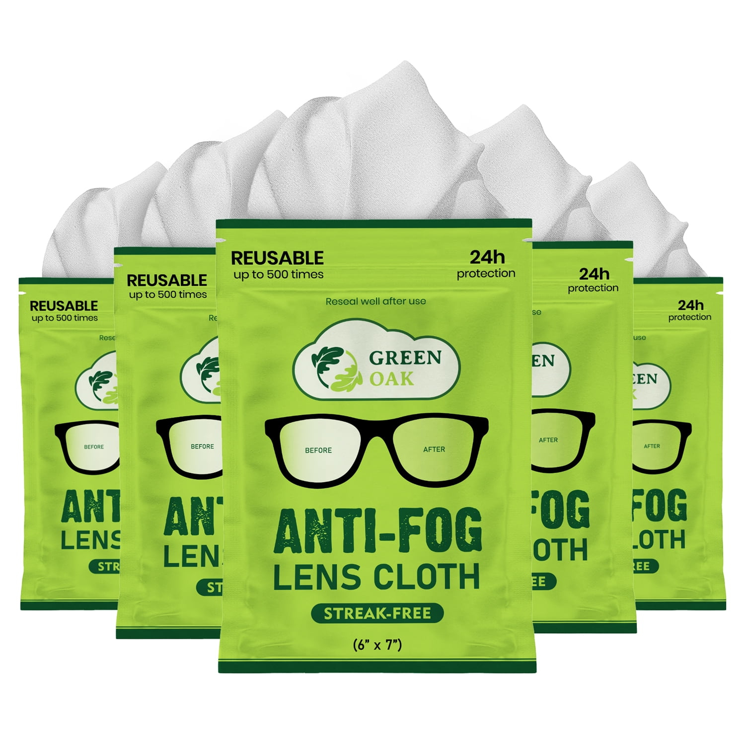 Dry Anti Fog Cloth – Green Oak Microfiber Cloth for Glasses Goggles ...