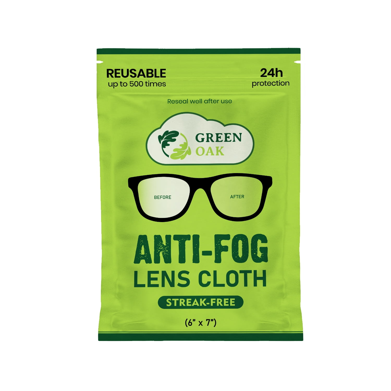 Green Oak Dry Anti Fog Microfiber Eyeglass Cleaner Cloth - Reusable ...