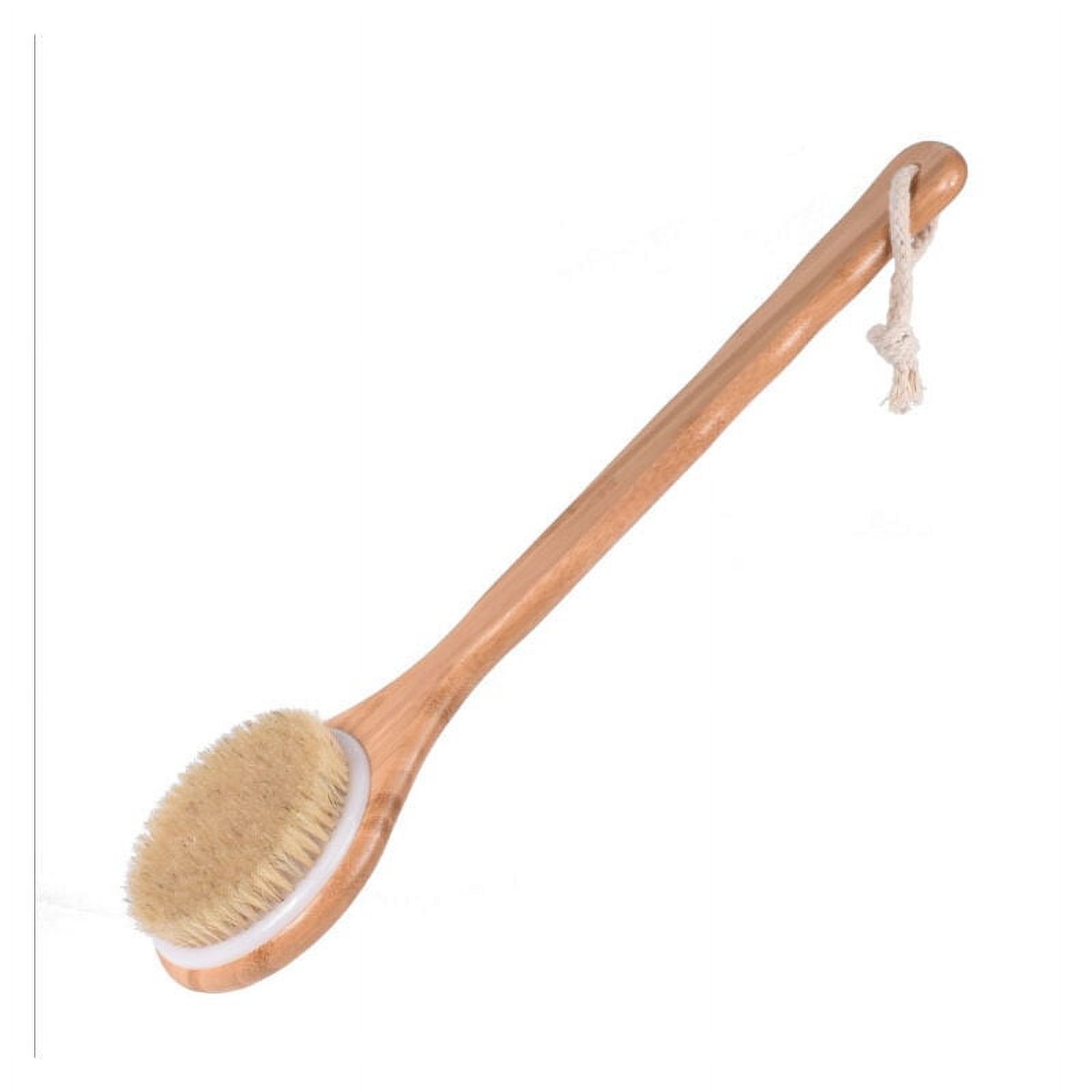 Dry Bath Body Brush For Exfoliating, Anti-slip Long Wooden Handle ...