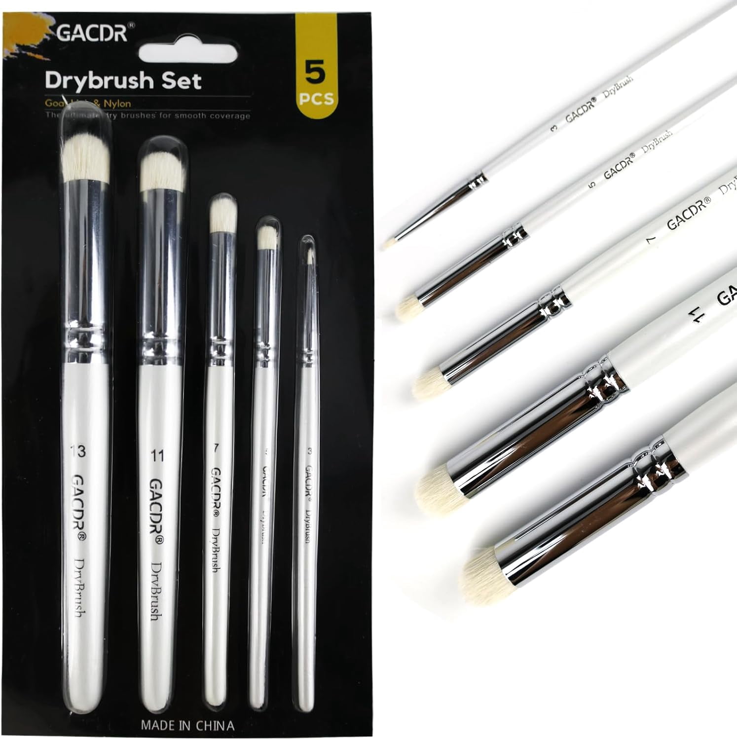 Dry Brush Miniature Painting, 5 Sizes Drybrush Set for Miniature 40k ...