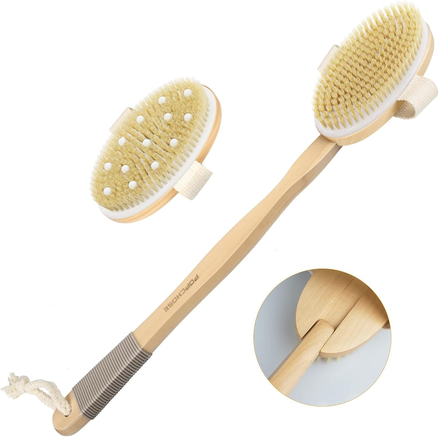 Dry Brushing Body Brush, Body Scrubber for Men Women, Back Scrubber for ...