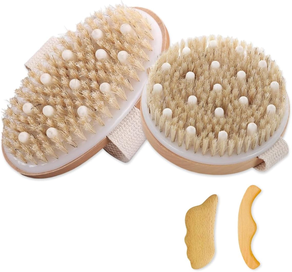 Dry Brushing Body Brush for Lymphatic Drainage-Vegan Dry Brush with ...