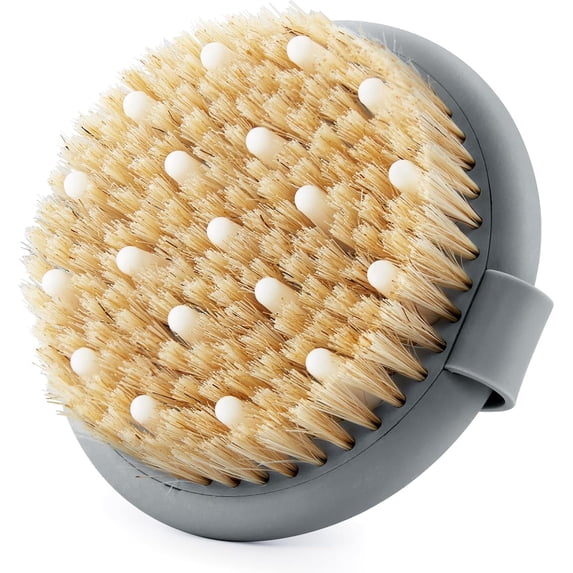 Dry Brushing Body Brush for Massage - Natural Boar Bristle Exfoliating ...