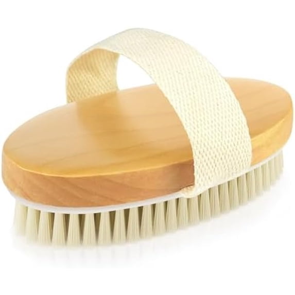 Dry Brushing Body Brush, Natural Bristle Dry Skin Exfoliating Brush ...
