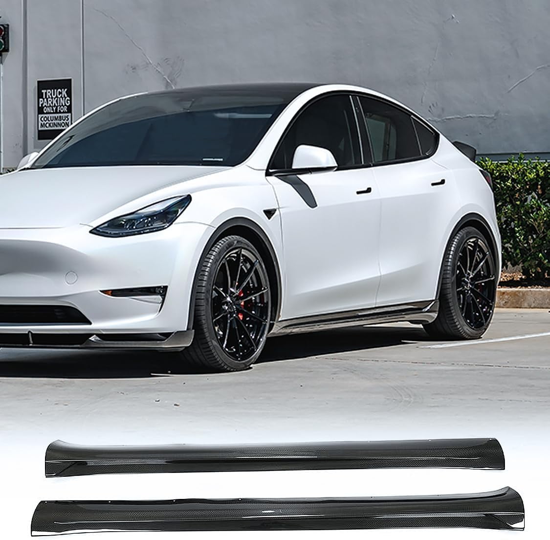 Dry Carbon Fiber Side Skirts for Tesla Model Y 2020 2021 2022 2023 2024 ...