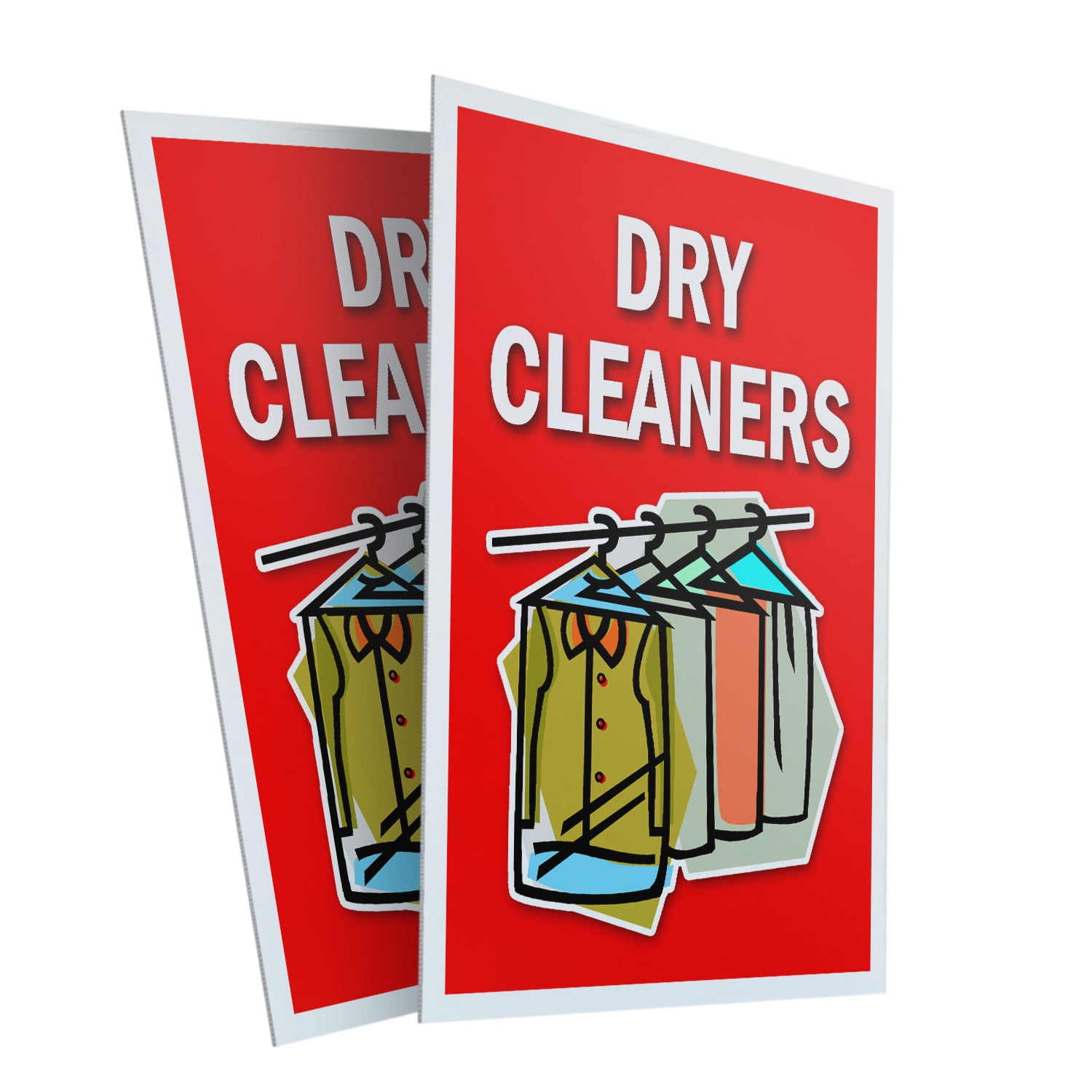 Dry Cleaners (2-PACK) 24" x 36" Plastic Signs | Sign Insert 4mm ...