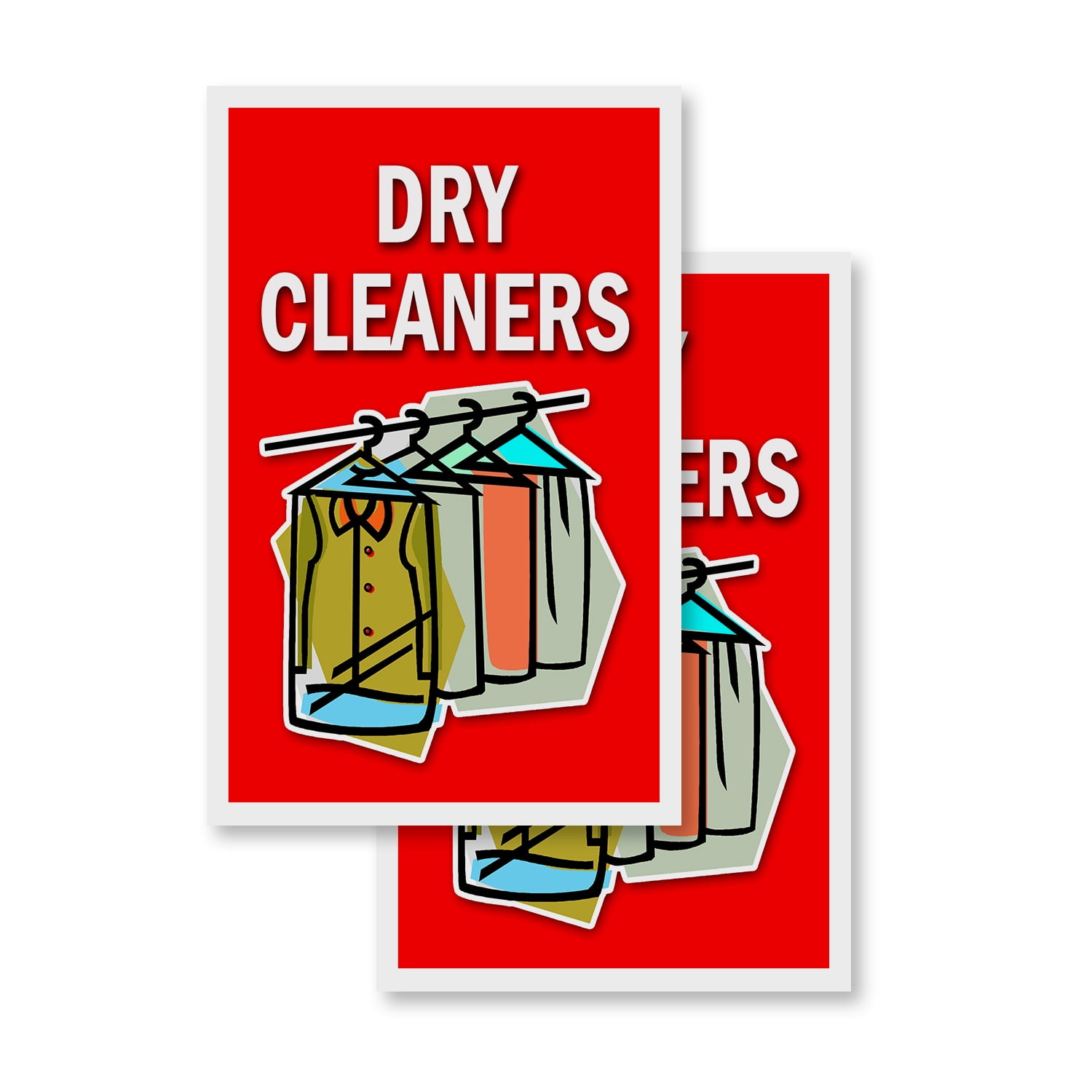 Dry Cleaners (2-PACK) 24" x 36" Vinyl Decals | Sign Insert Peel & Stick ...