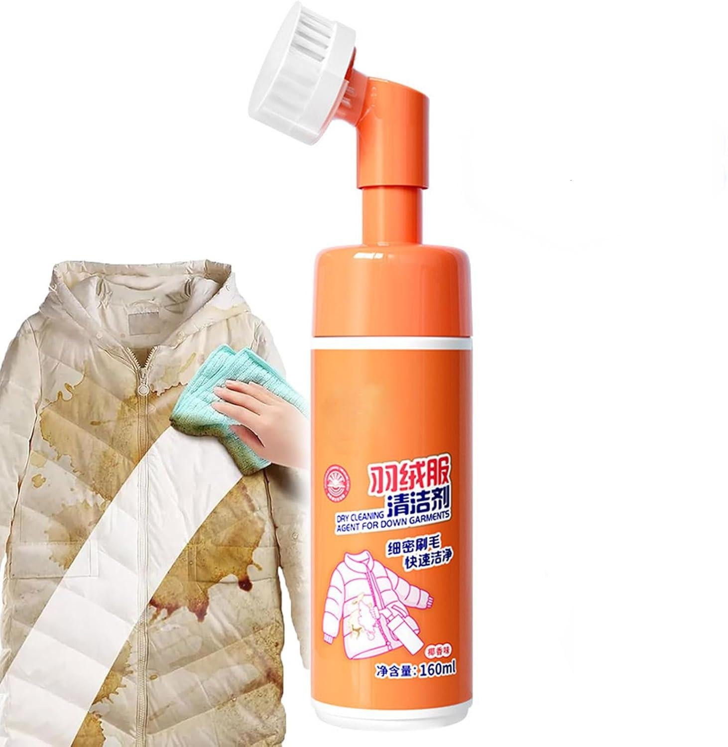 Dry Cleaning Agent with Brush Head for Down Jacket, 160ml Down Jacket ...