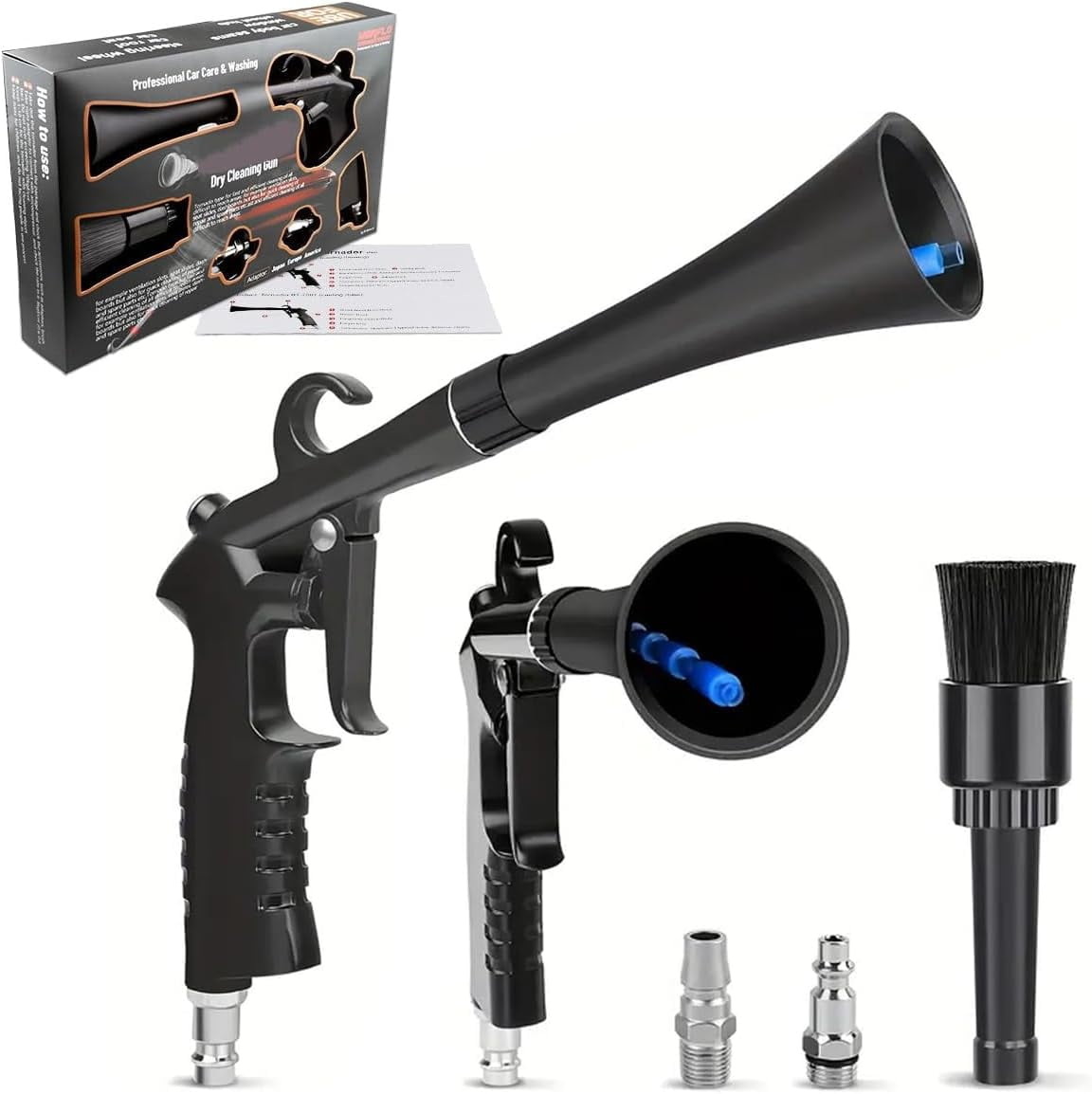 Dry Cleaning Gun Kit for Dryer, High-Pressure Car Detailing Air Blower ...