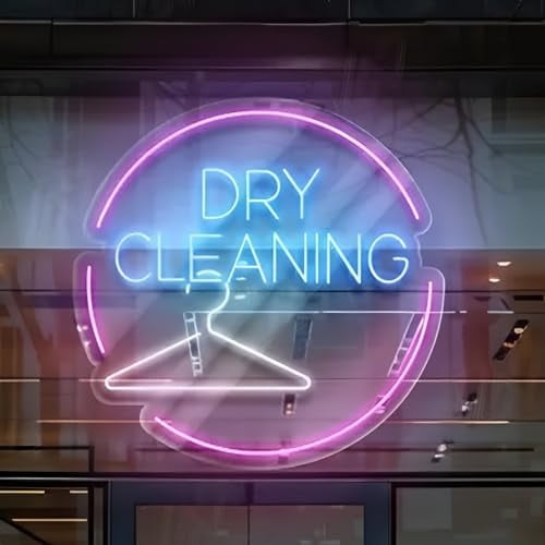 Dry Cleaning Neon Sign Hanger LED Light, Dimmable USB-Powered with ...