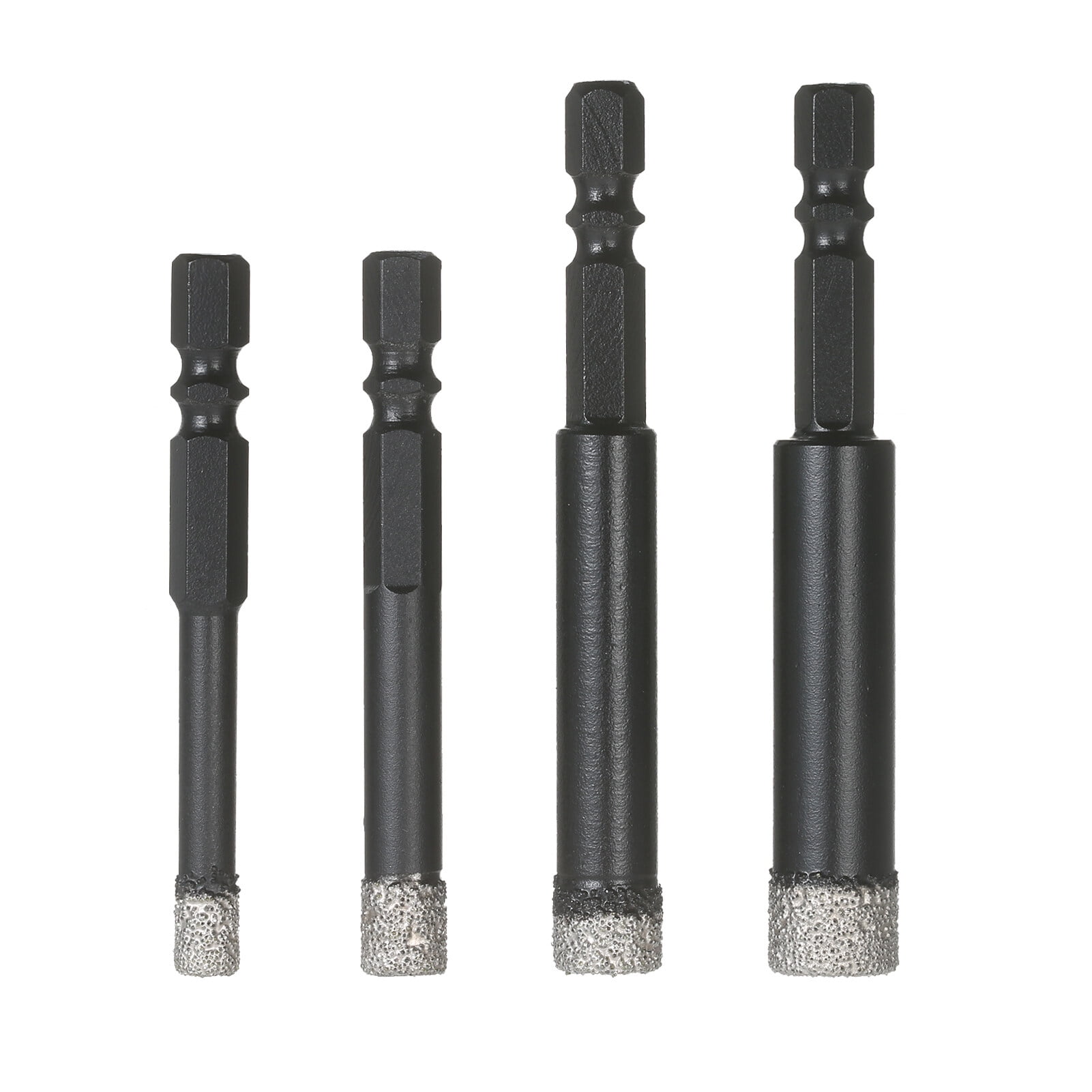 Dry Diamond Hole Saw 4-Piece Drill Bit Set (6mm, 8mm, 10mm, 12mm) with ...