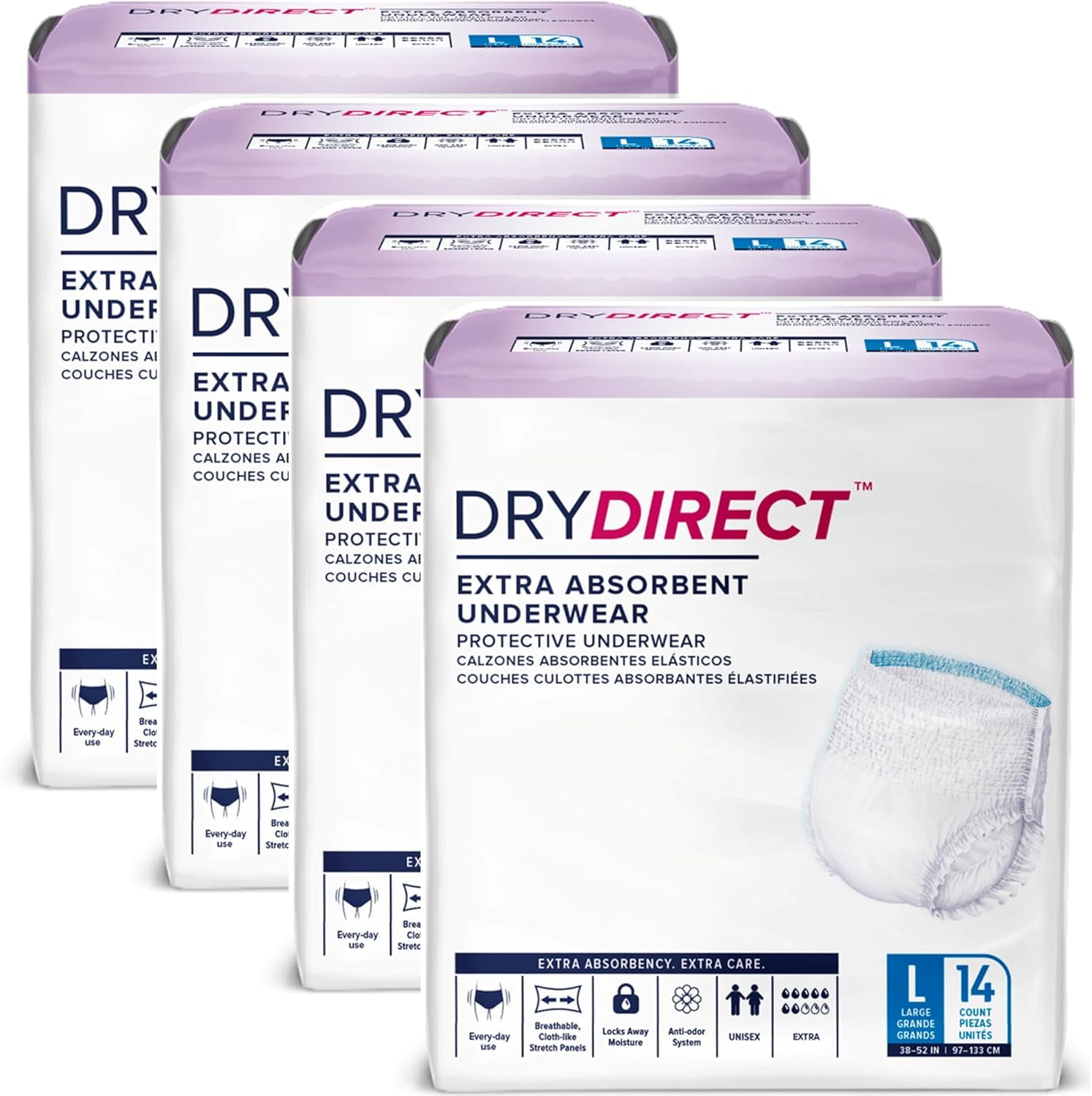 Dry Direct Extra Protective Underwear, Soft Cloth-Like Adult Diapers ...