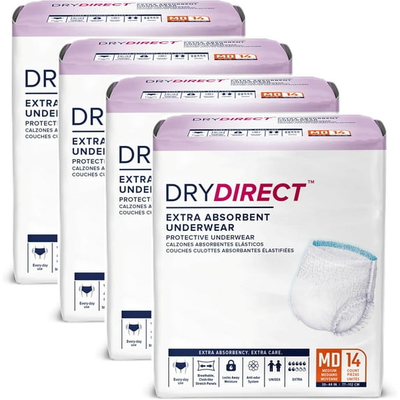 Dry Direct Extra Protective Underwear, Soft Cloth-Like Adult Diapers ...