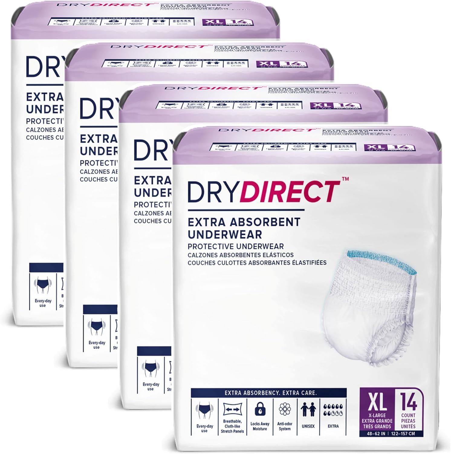 Dry Direct Extra Protective Underwear, Soft Cloth-Like Adult Diapers ...
