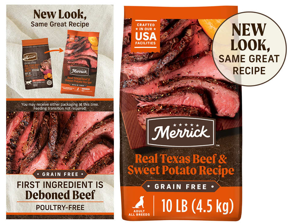 Dry Dog Food for Adults, Merrick Grain-Free, High Protein Texas Beef ...