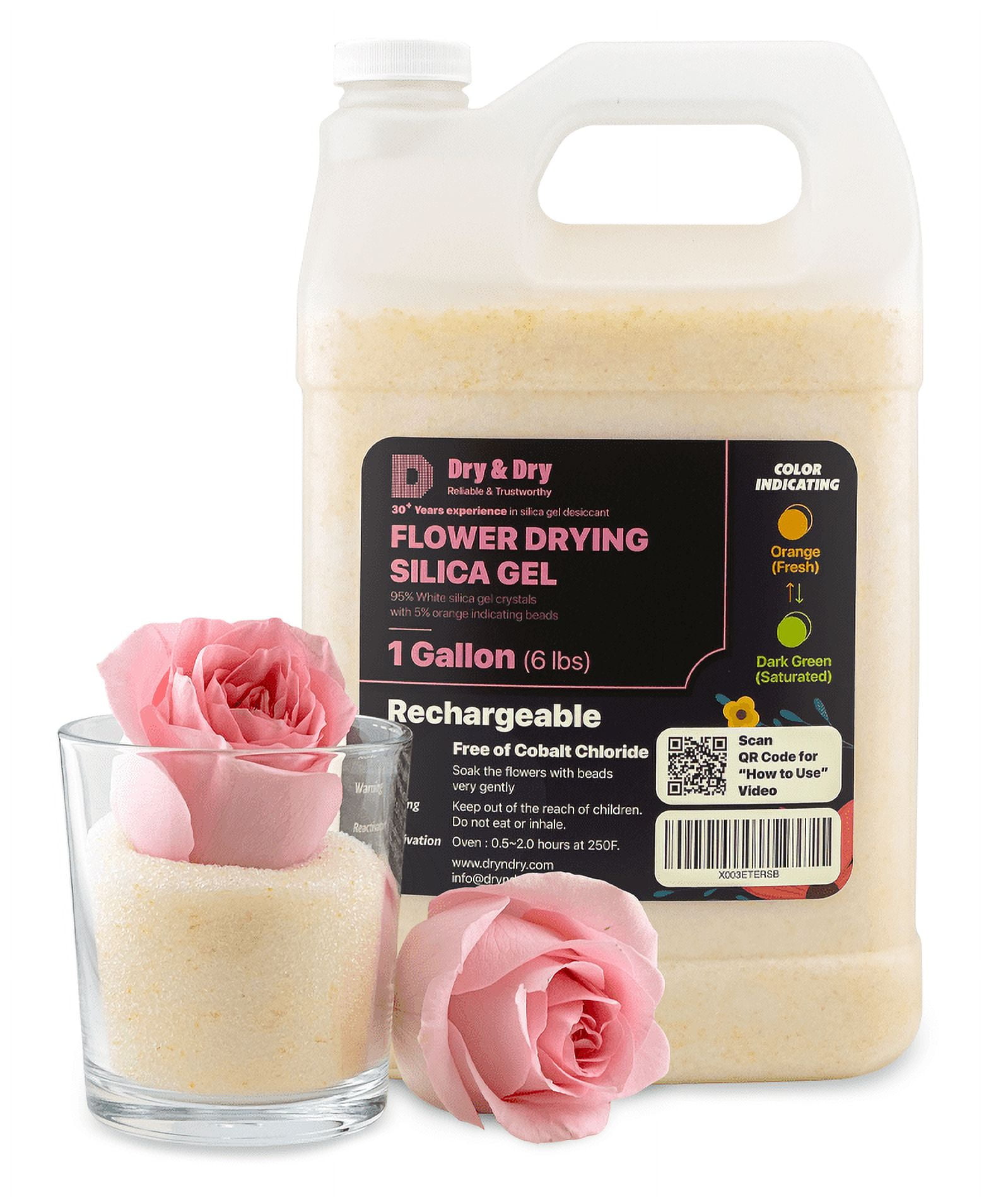Dry & Dry (1 Gallon-NET 6 LBS) Color Indicating Premium Silica Gel ...