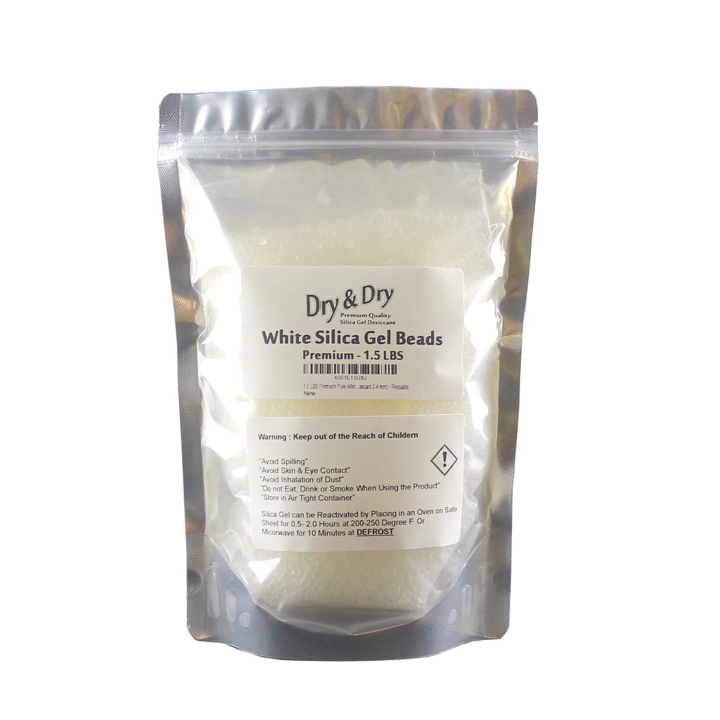 Dry & Dry Premium White Silica Gel Beads, 3D Printer Desiccant 1.5lb ...