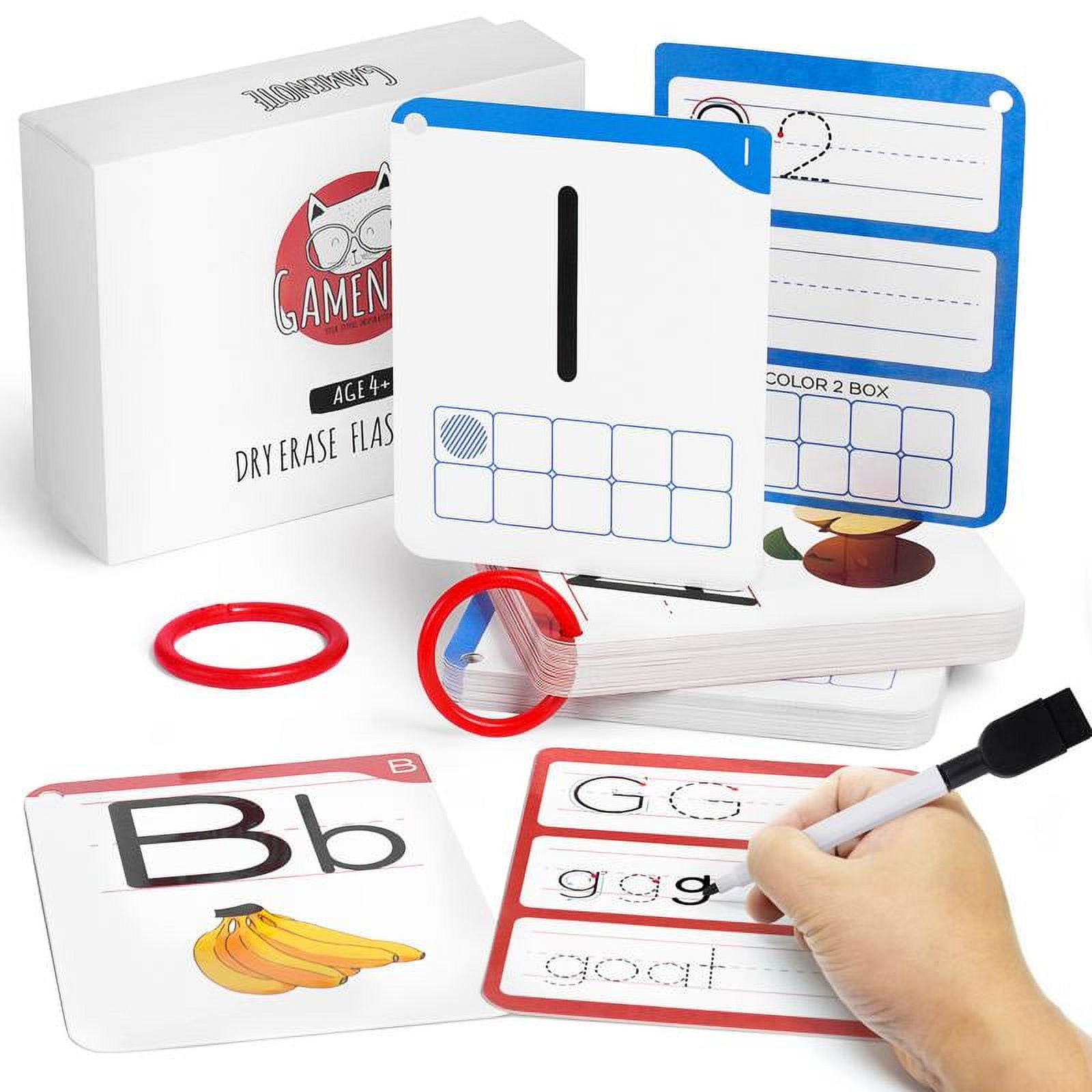 Dry Erase Alphabet and Number Flash Cards, Write and Wipe Laminated ABC ...