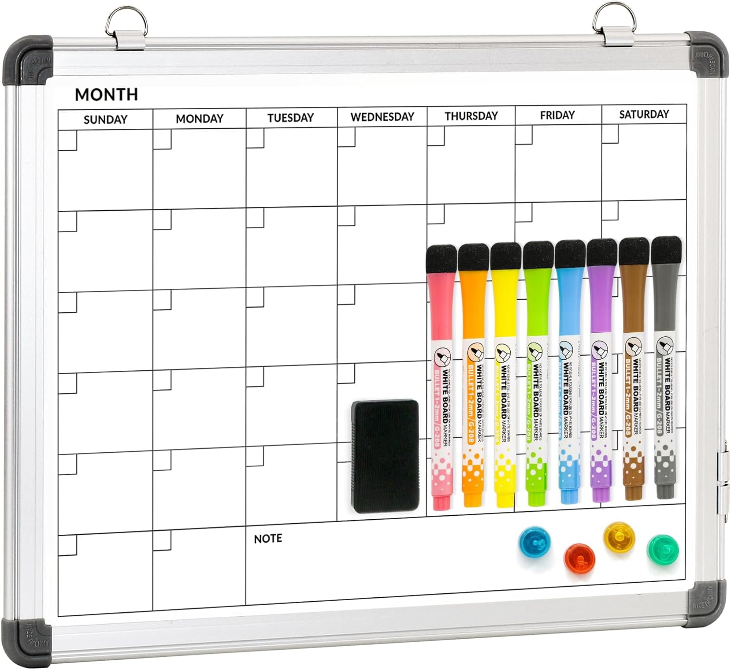 Dry Erase Board - 6 Weeks Whiteboard Calendar for Wall, 16" x 12 ...
