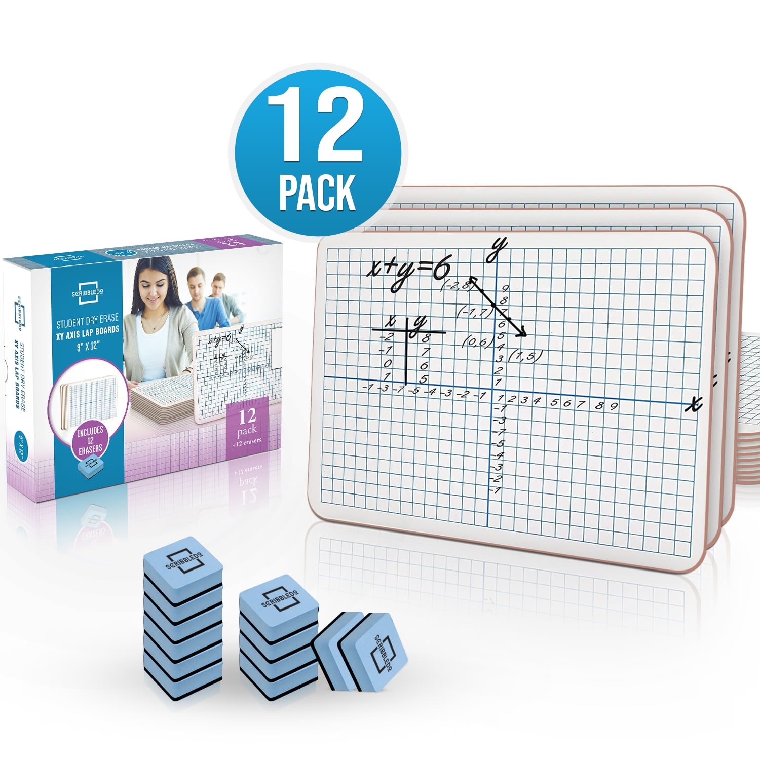 Dry Erase Board 9"X12" Interactive Learning White Board , XY Graph Dry ...