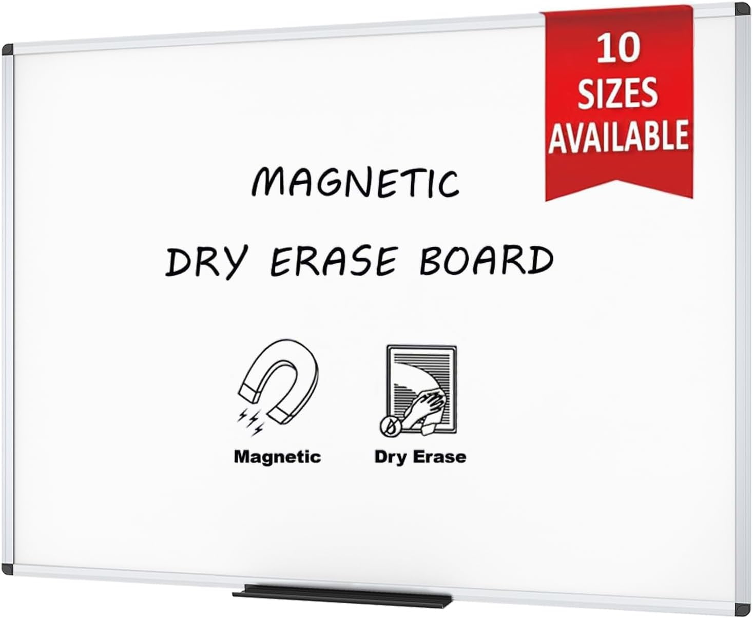 Dry Erase Board/Magnetic Whiteboard, 72 x 40 Inches, Large Wall Mounted ...