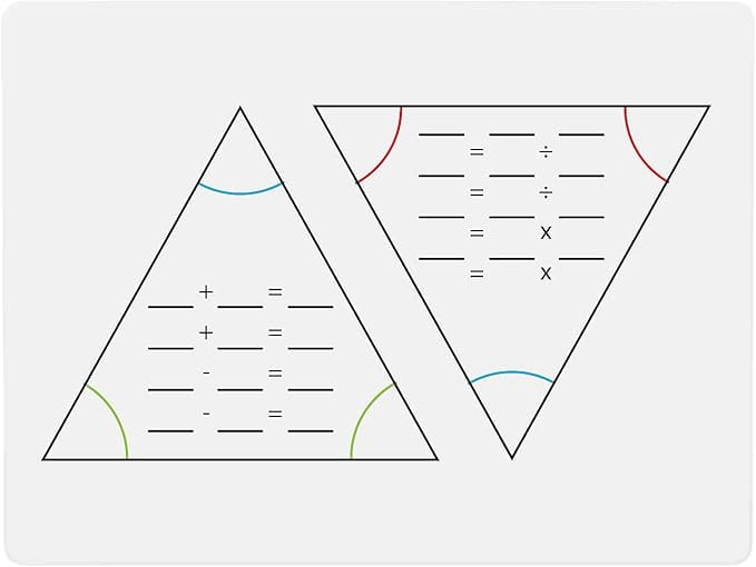 Dry Erase Board Math Fact Family Triangles for Addition, Subtraction ...