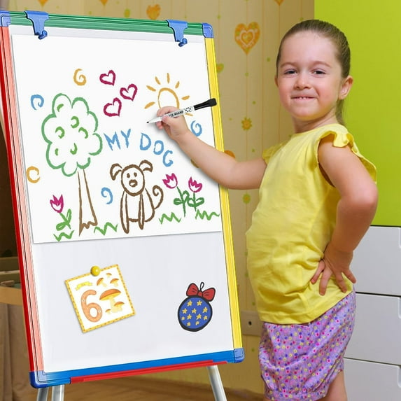 Dry Erase Board White Board for Kids 24x18 inch Art Easel for Kids ...