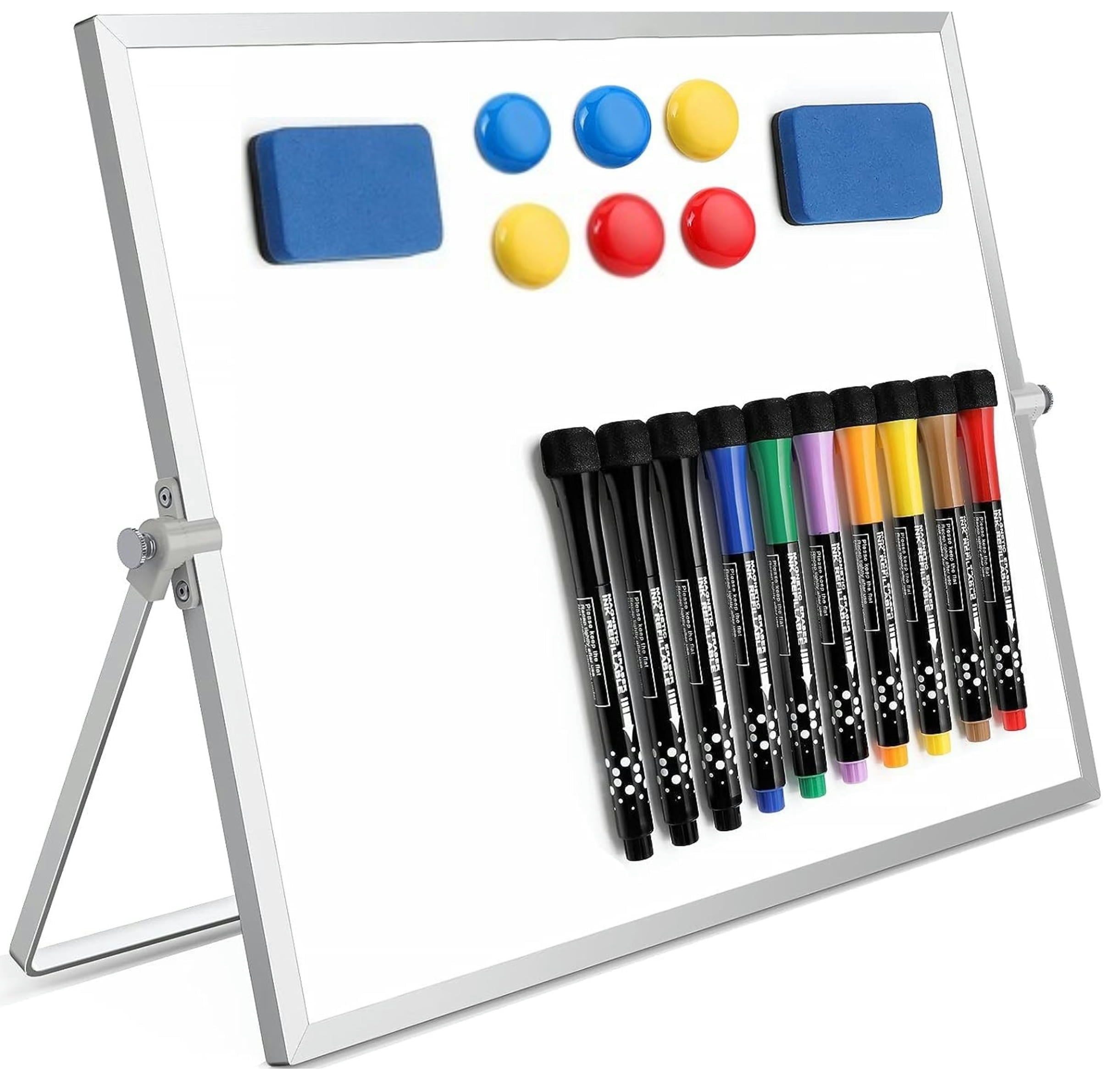 Dry Erase Board with Stand Magnetic Whiteboard, 16X12 IN Double-Sided ...