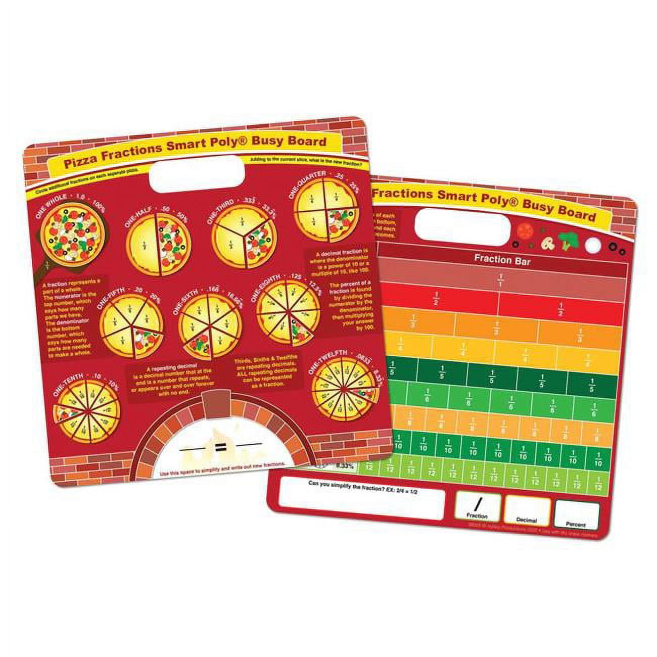 Dry Erase Busy Board - Pizza Fraction, Multi Color - Walmart.com