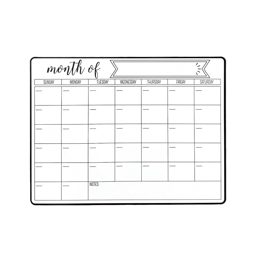Dry Erase Calendar Board - Stay Organized with 2 Size Options, Custom ...