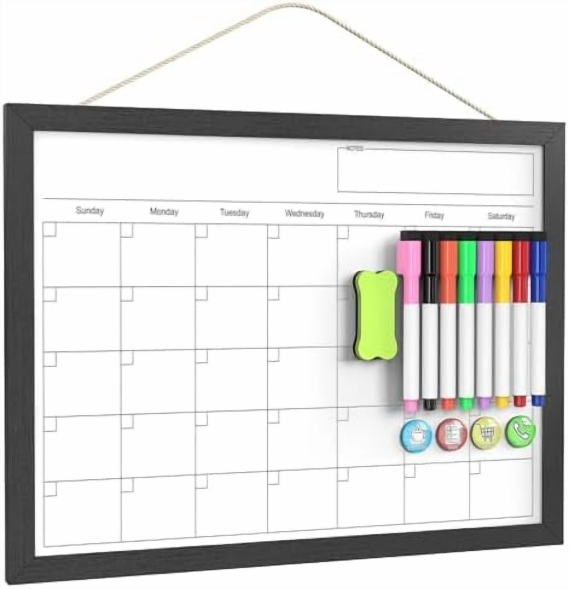 Dry Erase Calendar for Wall, 17x13 Inches Calendar Whiteboard for Wall ...